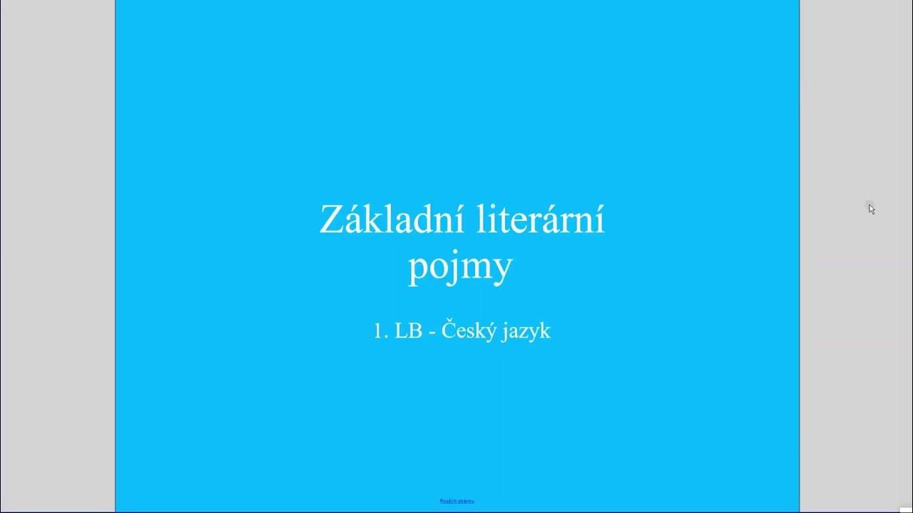 Základní literární pojmy - YouTube