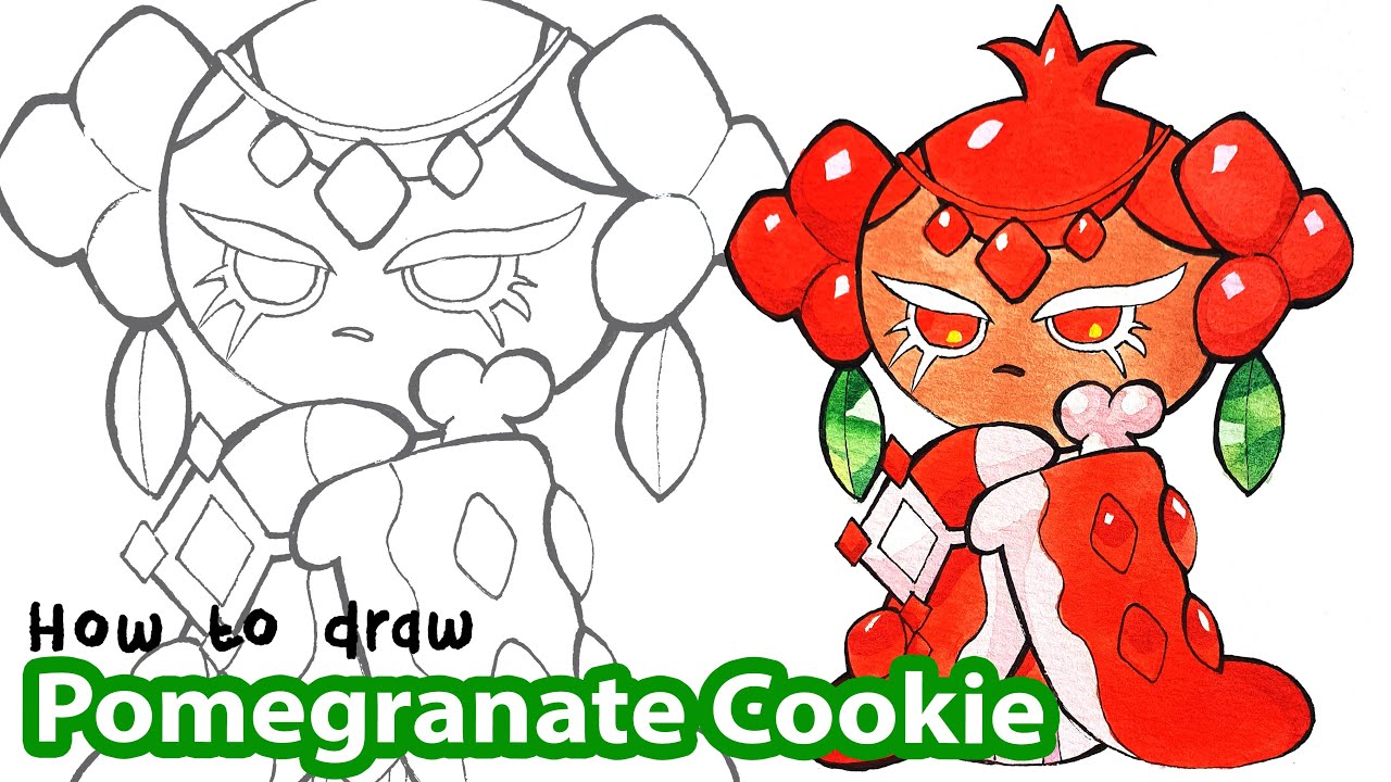 How to draw Pomegranate Cookie | Cookie Run Kingdom - YouTube