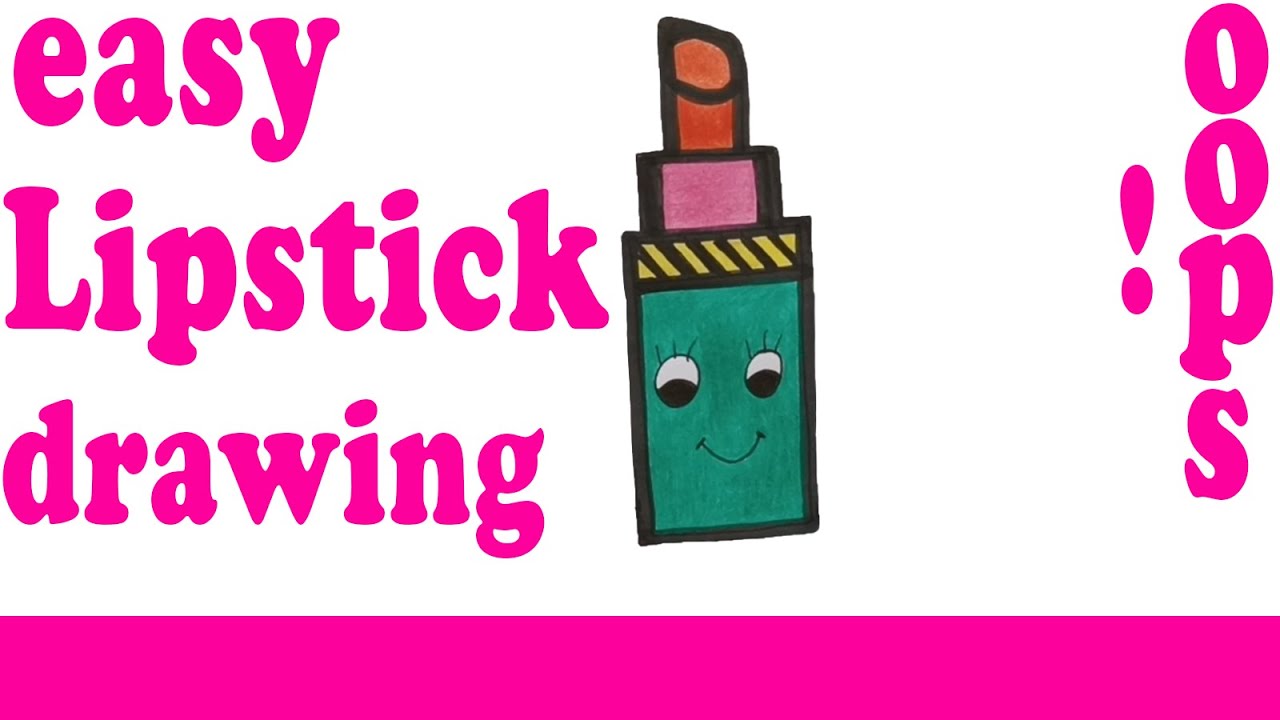 How to Draw a lipstick easy step by step/ oops drawing - YouTube
