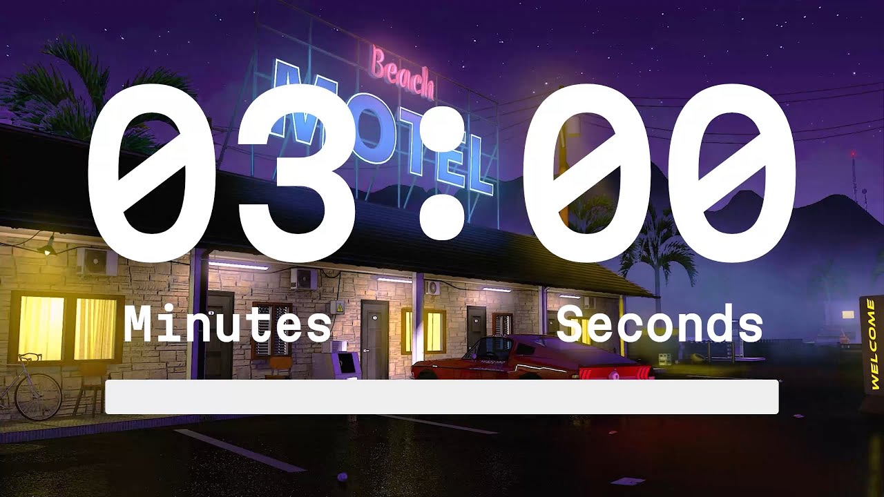 3-Minute Countdown Timer - Motel Dynamic Theme + Progress Bar + Background Sound - YouTube