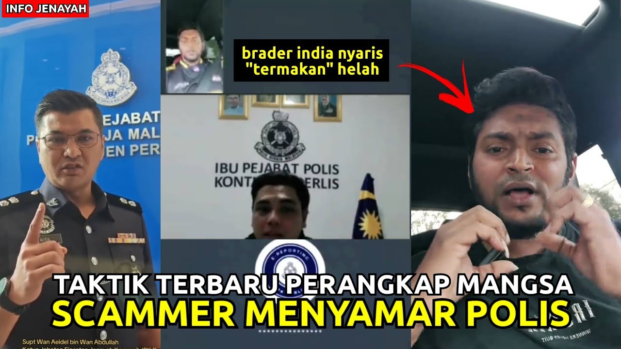 KANTOI LEPAS BUAT VIDEO CALL‼️SCAMMER MENYAMAR POLIS DARI IPK PERLIS ...