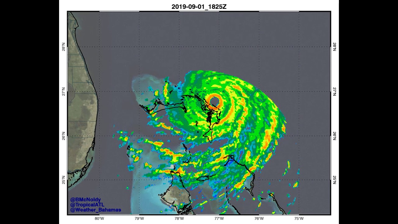 Hurricane Dorian Bahamas radar loop 2019-09-01 00Z to 2019-09-03 18Z ...