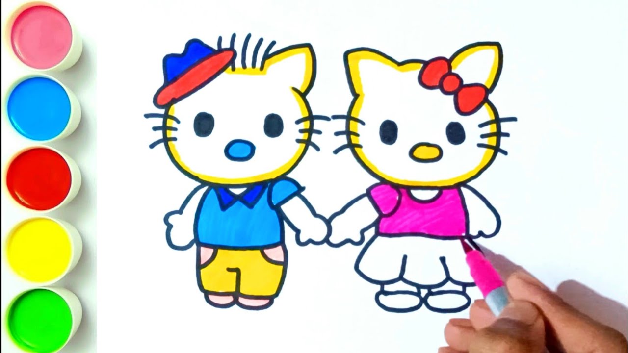 Hello Kitty groom and bride drawings and painting for kids , hello ...