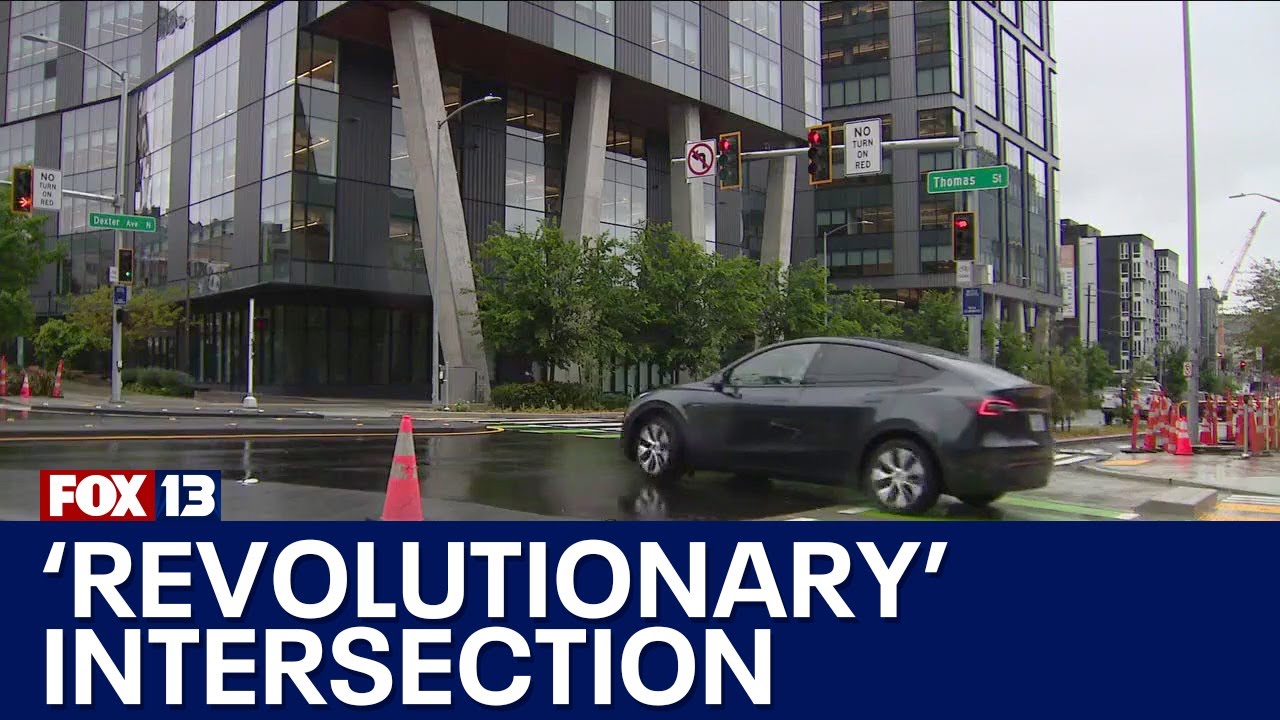'Protected intersection' installed in Seattle's South Lake Union ...