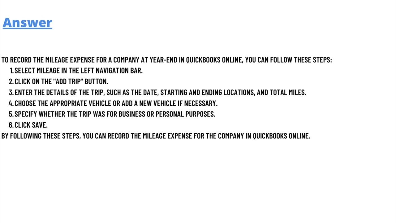 How Can You Record The Mileage Expense For A Company At Year end In how-can-you-record-the-mileage-expense-for-a-company-at-year-end-in