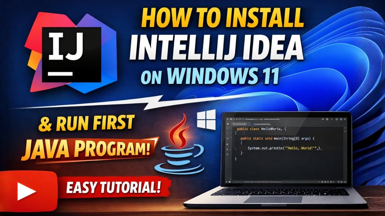 How to Install IntelliJ IDEA on Windows 11 | Run first Java program on Intellij IDE (2026) - YouTube