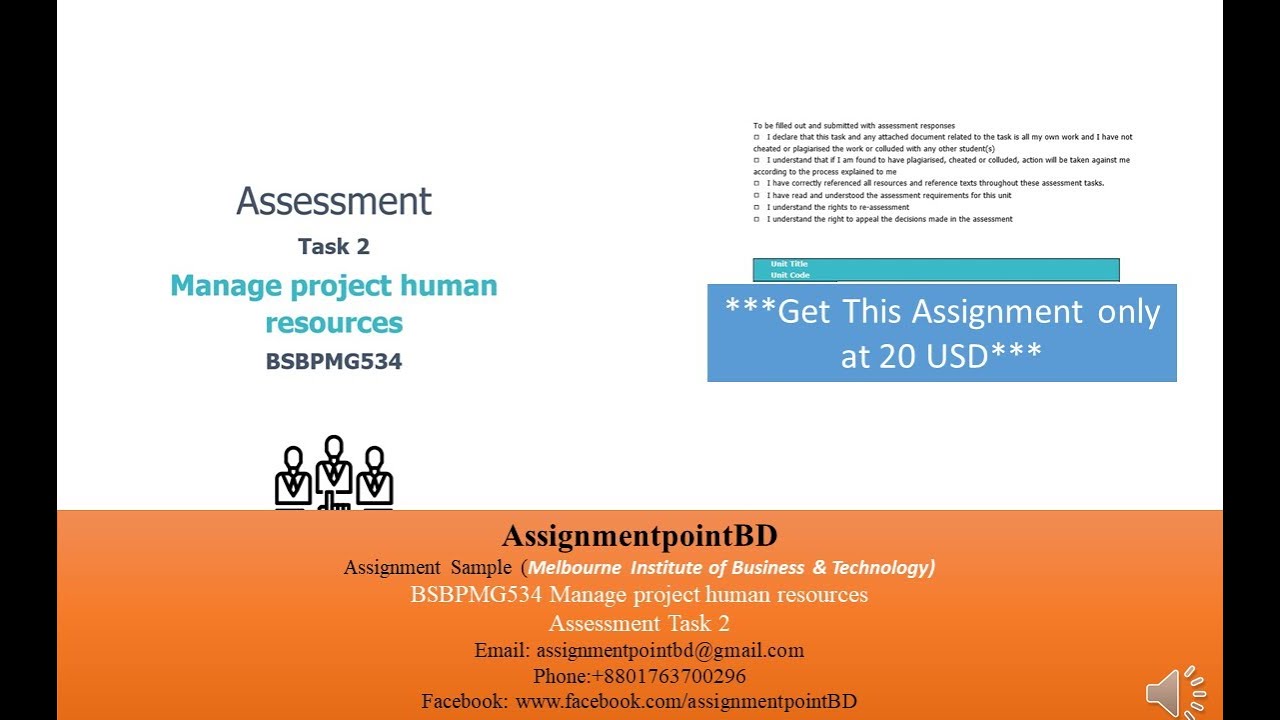 Assignment Sample: AssessmentTask 2 Manage project human resources ...
