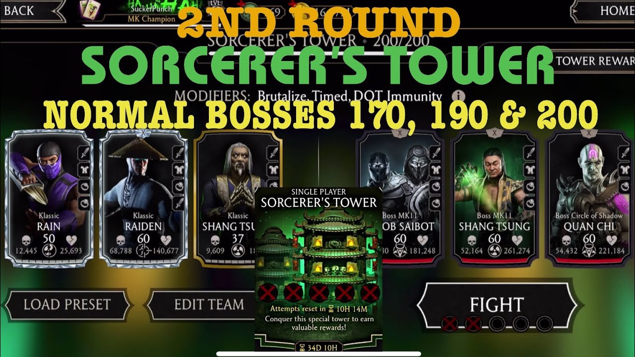Sorcerer’s Tower Normal Boss Battles 170, 190 & 200 + Rewards| 2nd ...