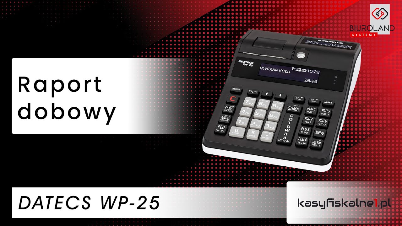 Raport dobowy na kasie fiskalnej Datecs WP25 Online - YouTube