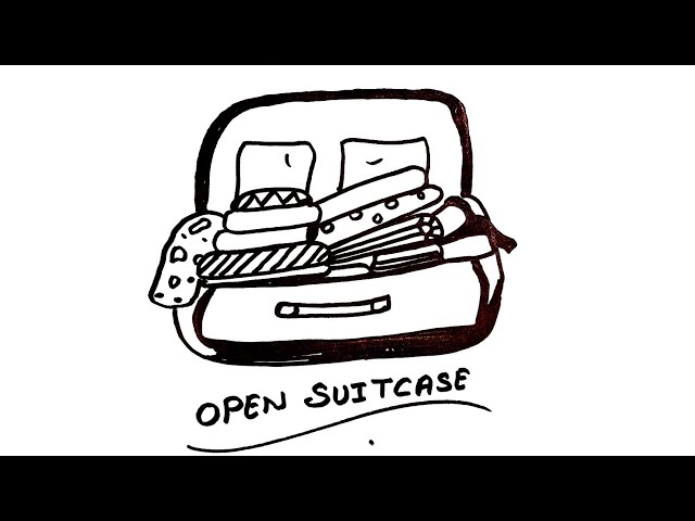 Open Suitcase Drawing