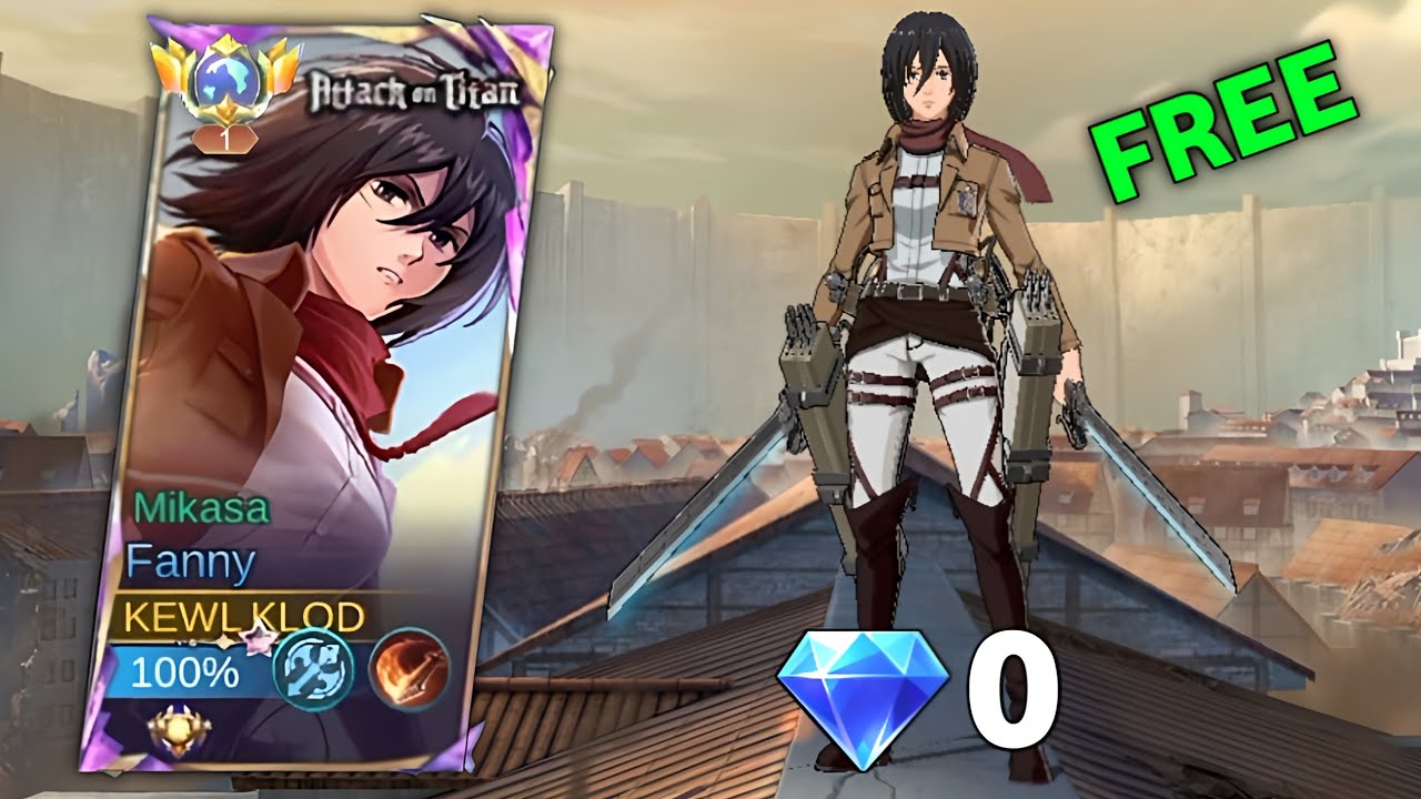 FANNY "MIKASA SKIN" FOR FREE!?😲 - YouTube