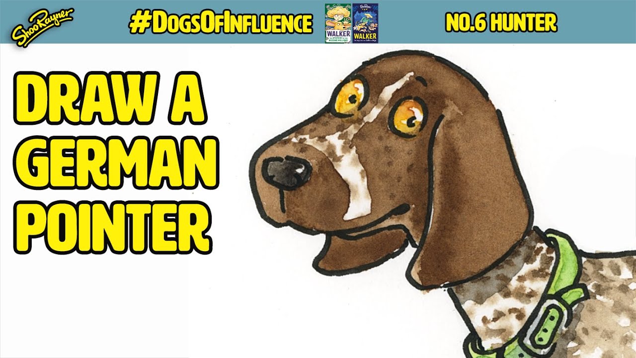How to draw a German Pointer - #dogsofinfluence - No 6 Hunter - YouTube