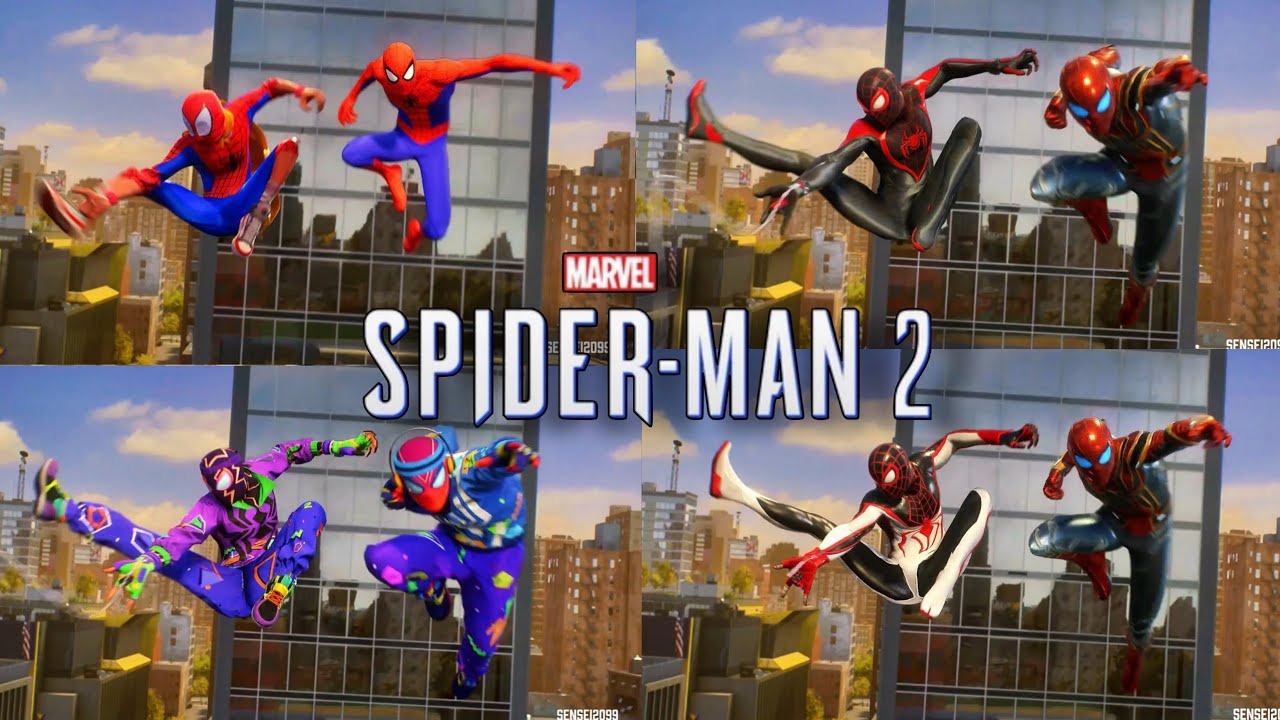 Marvel's Spider- Man 2 - Opening Scene With All Best Combos Suits - YouTube