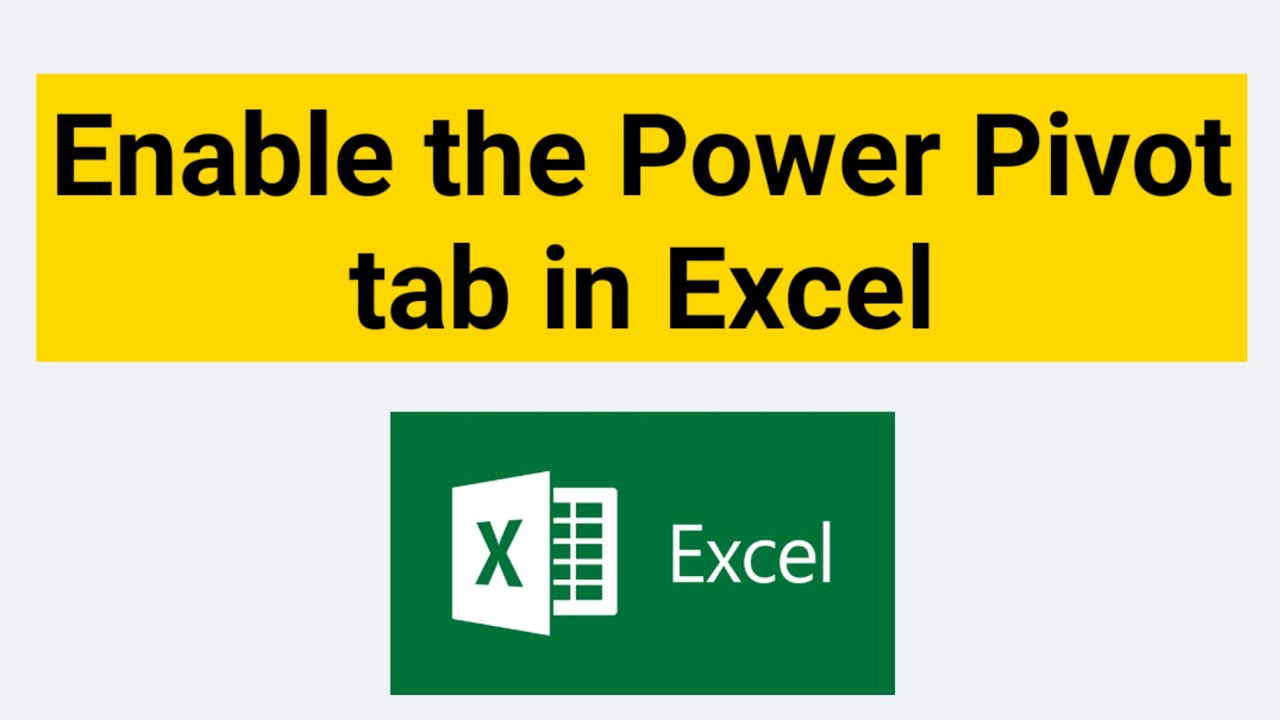 How To Enable Powerpivot Tab In Excel Enable Power Pivot In Excel 2016 Youtube