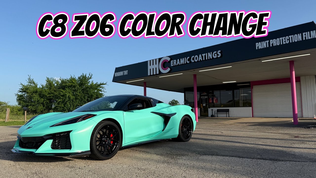 2024 C8 Z06 Color Change Timelapse - Tiffany Blue Terminax PPF - YouTube