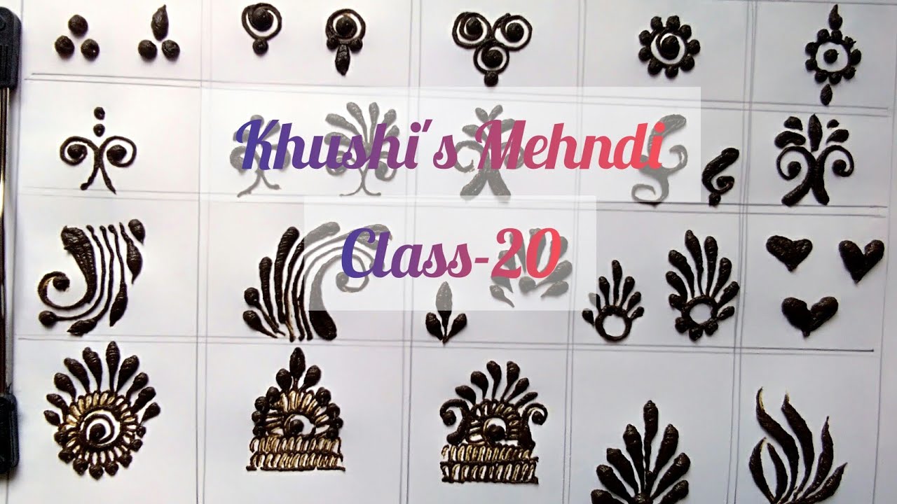 MEHNDI CLASS#20 / Simple Decorative Mehndi Elements ll Mehndi Class for ...