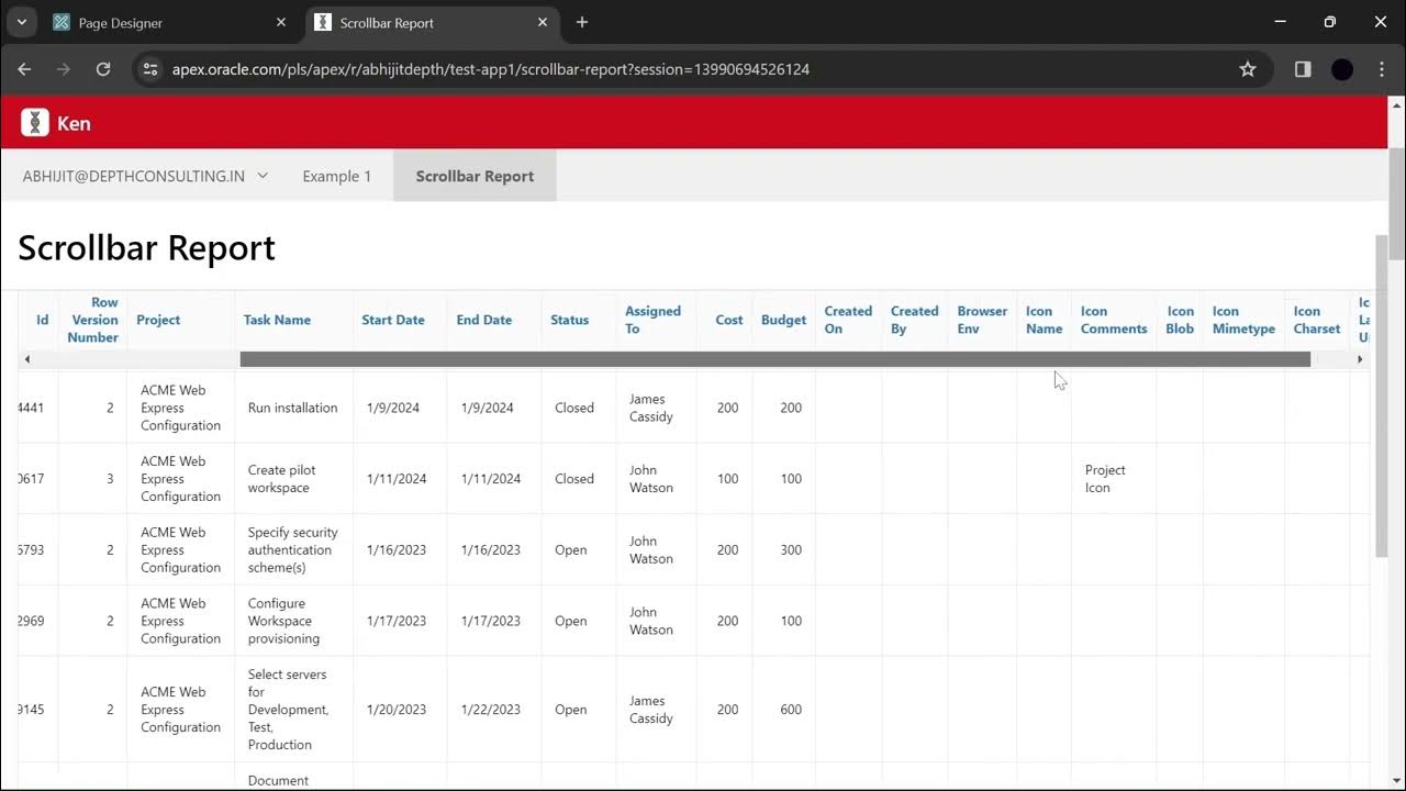 Add Scrollbar to Interactive Report in Oracle APEX - YouTube