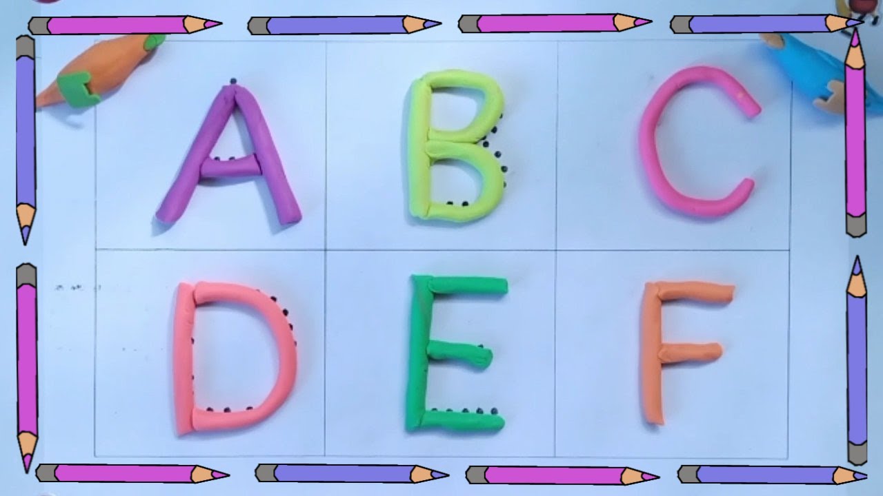 abcd| alphabets|colours name|abcd writing with clay|zenxkids - YouTube