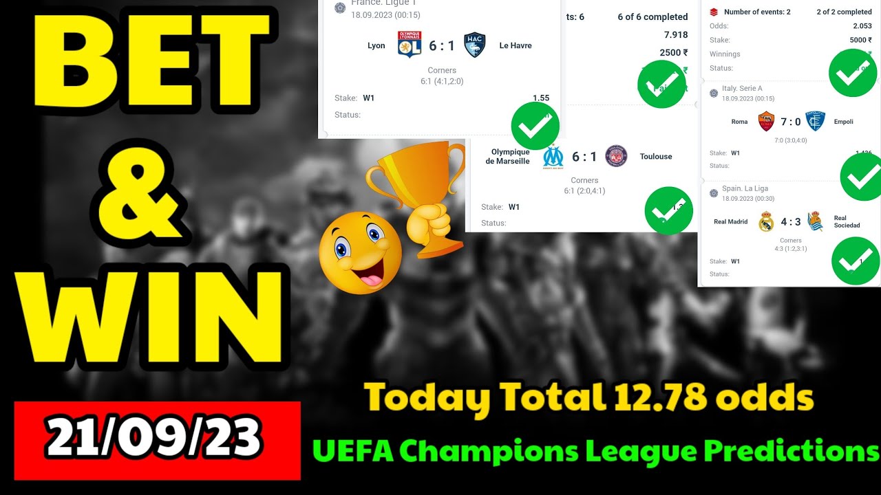 Football Predictions Today {21/09/2023} UEFA Champions league ...