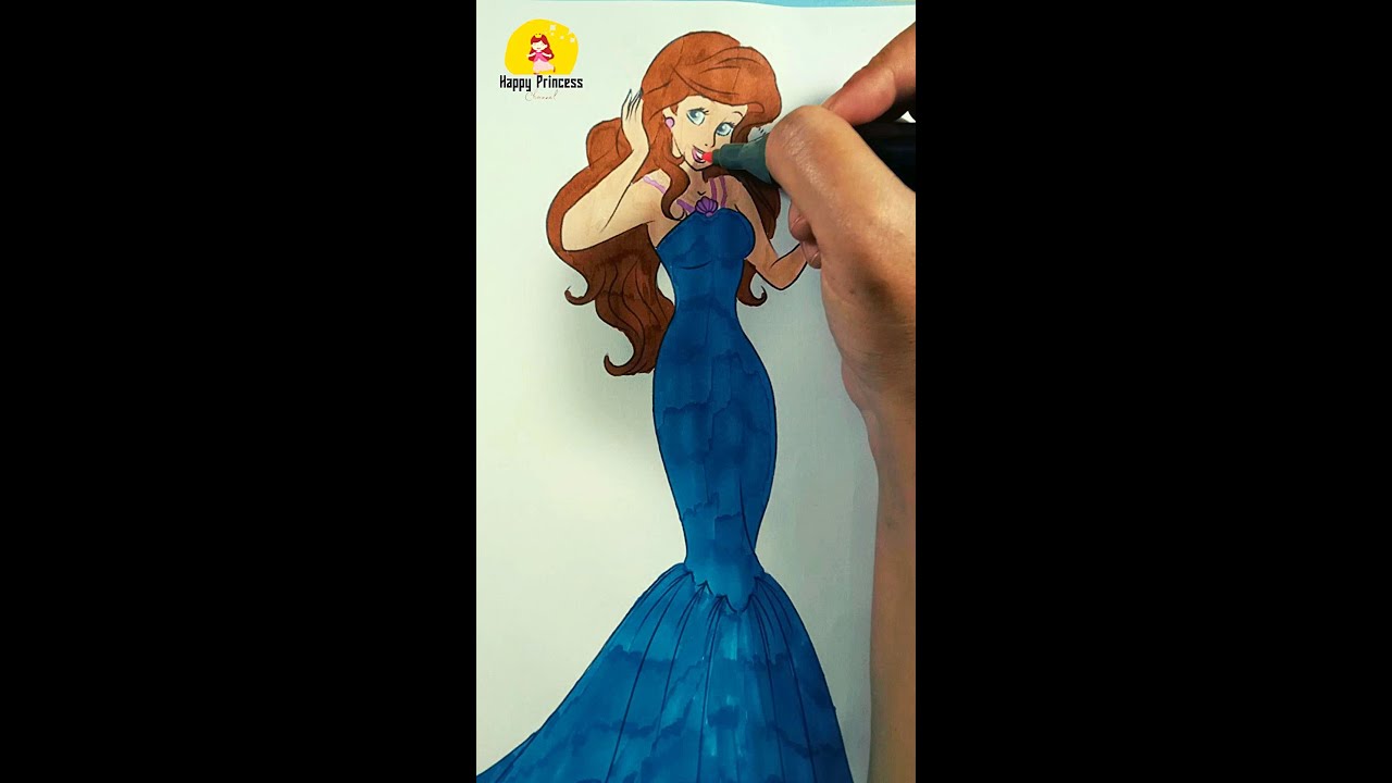 COLORING ARIEL MERMAID | How to Princess Ariel Mermaid | Ariel Mermaid ...