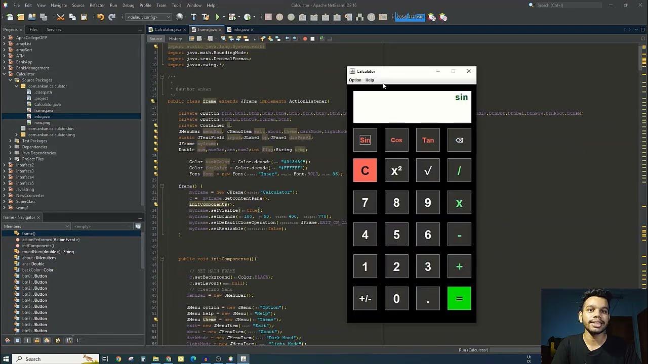 How to make a Calculator Project using Java swing - java project Bangla ...
