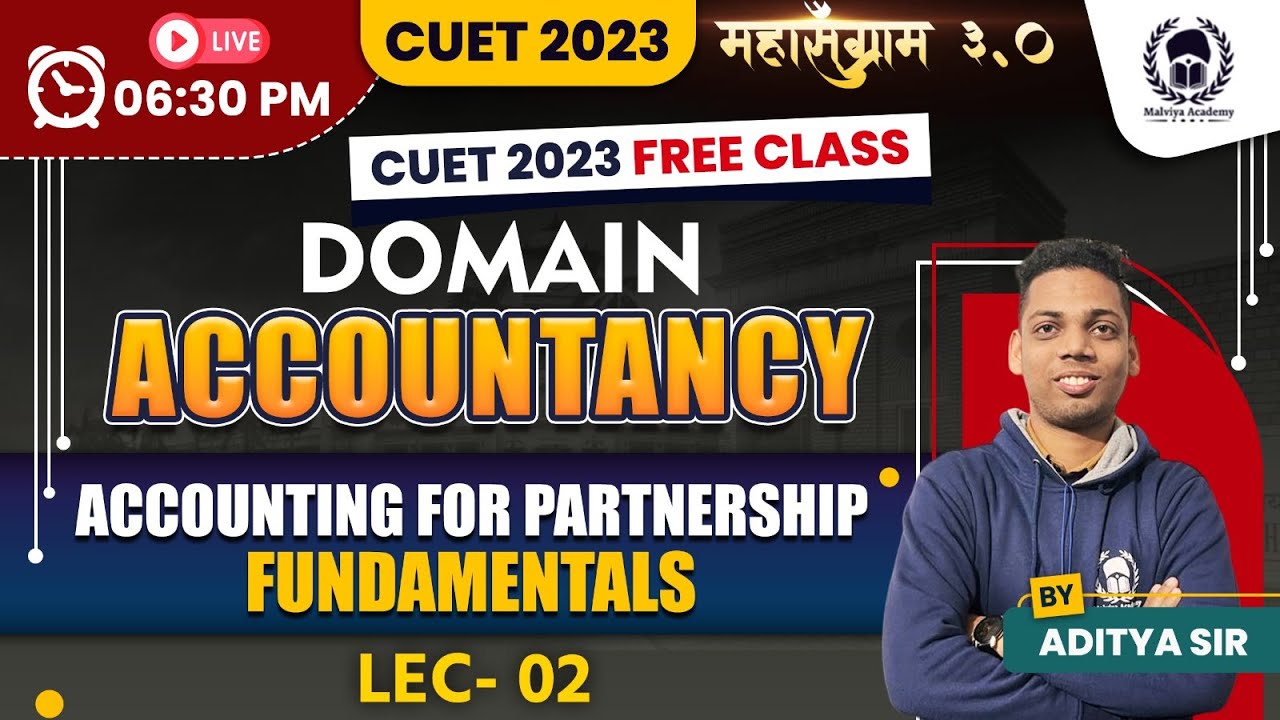 Accounting for partnership fundamentals lec 02 |CUET Domain Accountancy ...