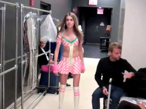 Cara Delevingne rollerskates at her Victoria's Secret fitting