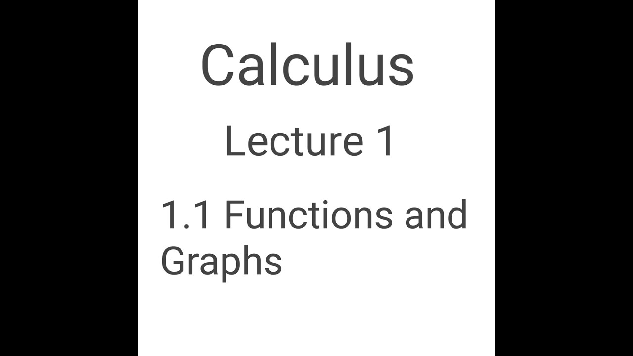 1.1: Functions and Graphs| Lecture 1| Thomas’ Calculus (14th Edition) |Urdu - YouTube