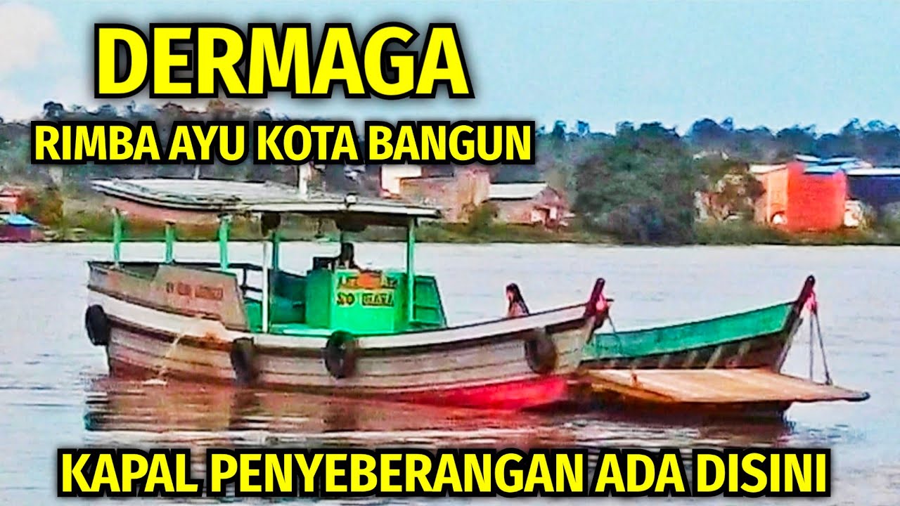 KAPAL PENYEBERANGAN ADA DISINI DERMAGA DESA RIMBA AYU KOTA BANGUN - YouTube