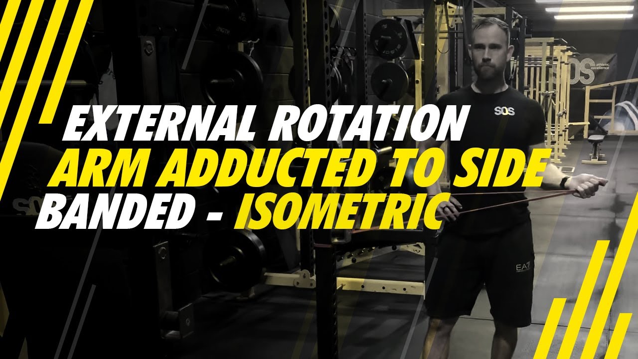 External Rotation - Arm Adducted to Side - Banded - Isometric - YouTube