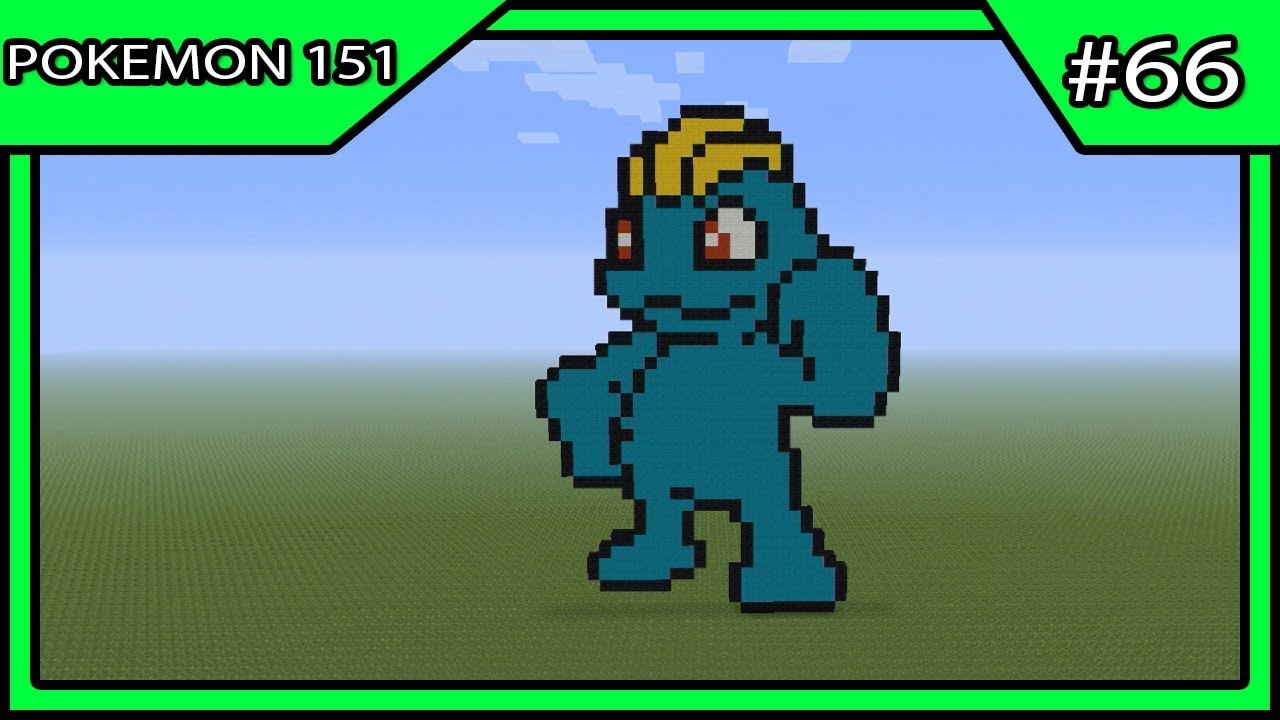 Minecraft Tutorial: Pokemon Pixel Art Machop - YouTube