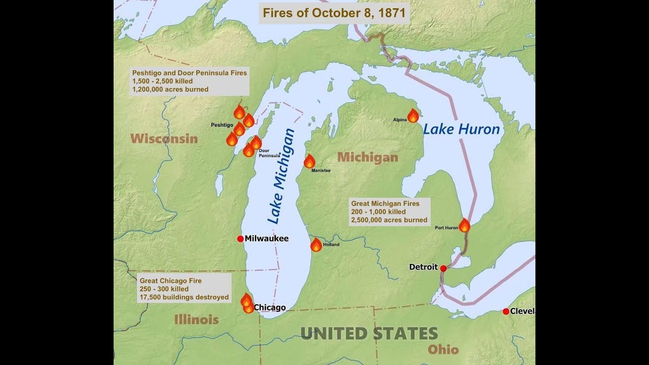 Great Fires of 1871 (Chicago, Peshtigo, Michigan) Part 2 - YouTube