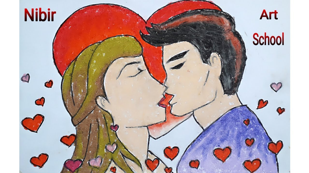 How to draw a kiss day drawing step by step (very easy) Nibir Art ...