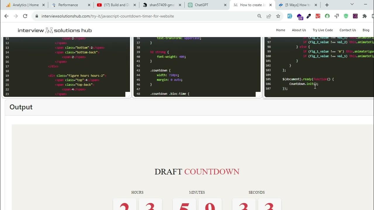 How to create Javascript Countdown Timer - YouTube
