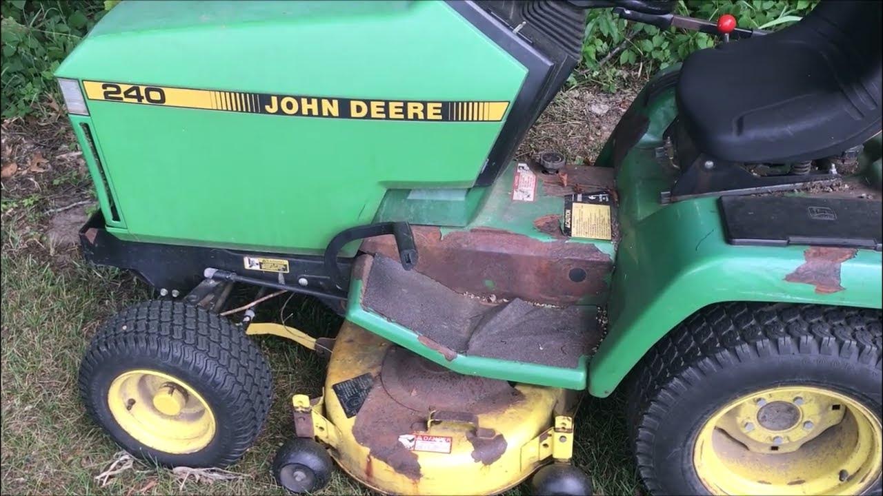 OldGuyDIY Remove Replace 1989 John Deere 240 Lawn Mower Tractor 48" Deck Spindle - YouTube