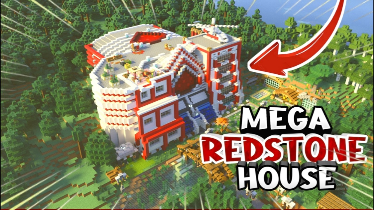 MEGA REDSTONE HOUSE SUPER EPIC - DOWNLOAD MAP MCPE - YouTube