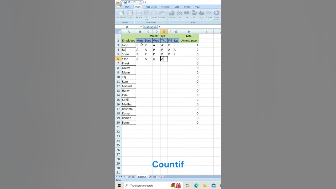 Excel Tricks | Excel Tips | Excel Formula | Countif | - YouTube