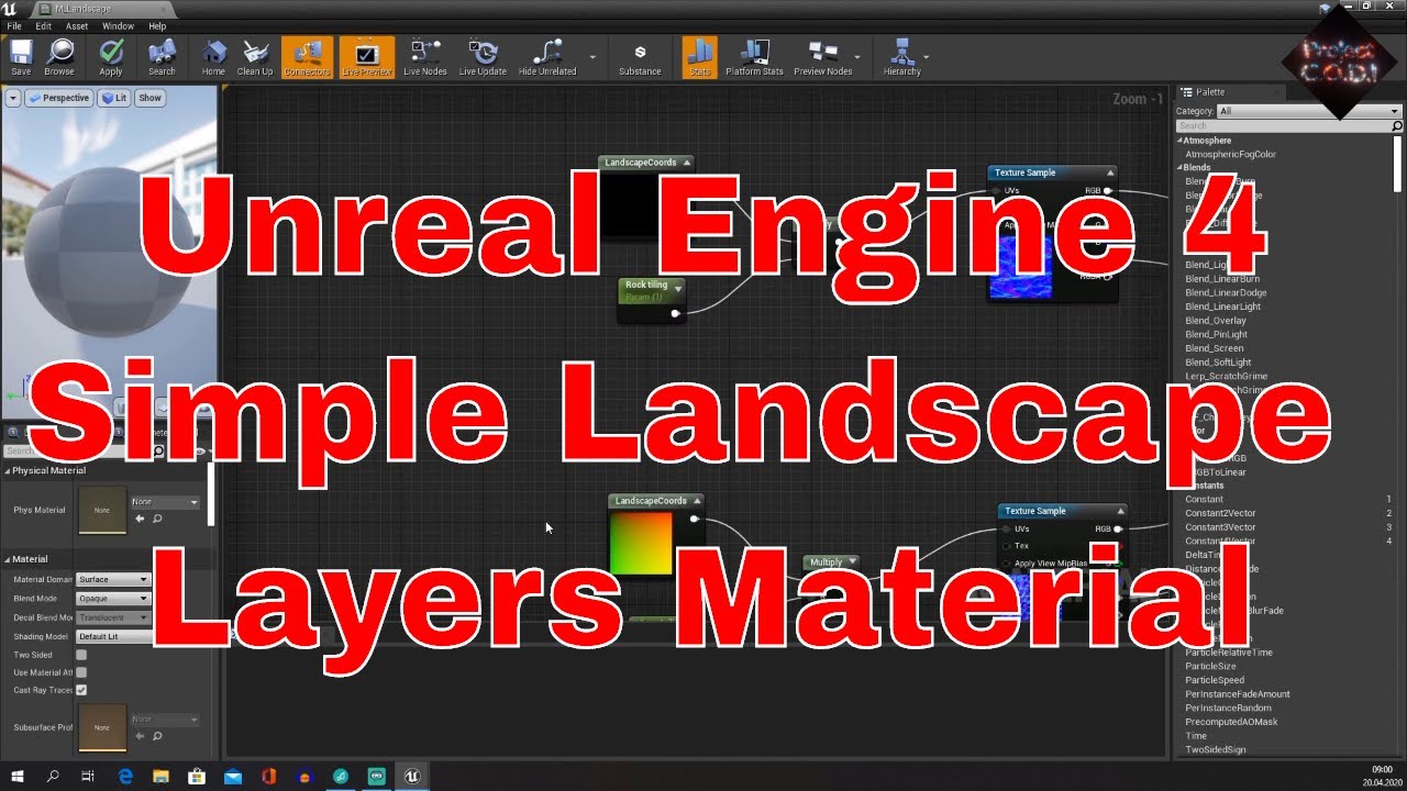 Unreal Engine 4 - Simple Landscape Layers Material - YouTube