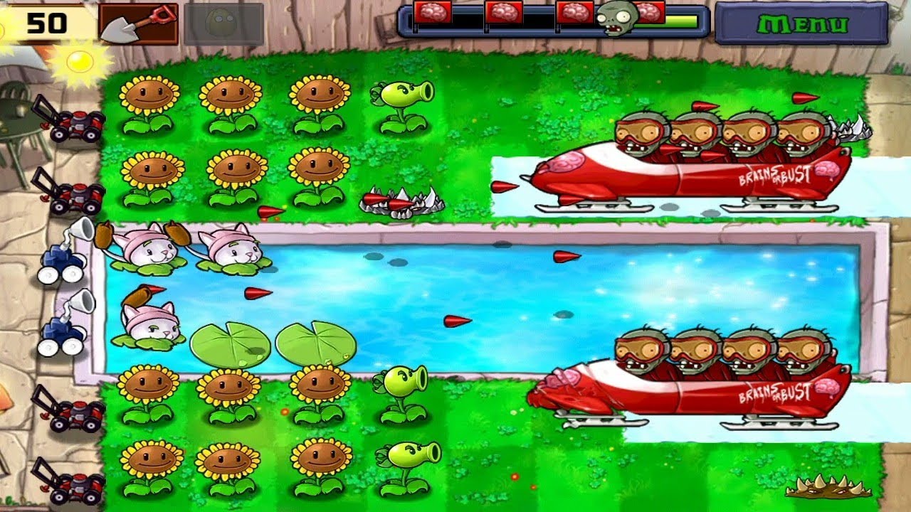 Plants vs Zombies || Full zombie Merah , Zombie Ice cream (Zombie Red ...