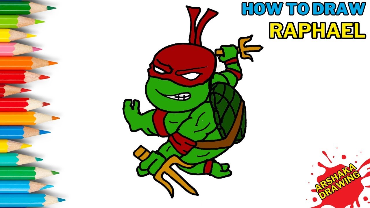 How to Draw Raphael Ninja Turtle for Beginners | Cartoon Characters ...