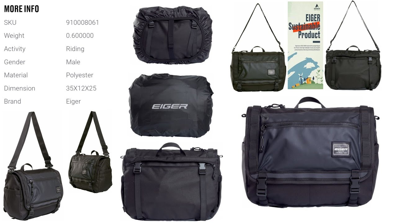 🟢 EIGER CAMPRI SIDE-SHOULDER 12L RD BLACK || 910008061 || SUSTAINABLE ...