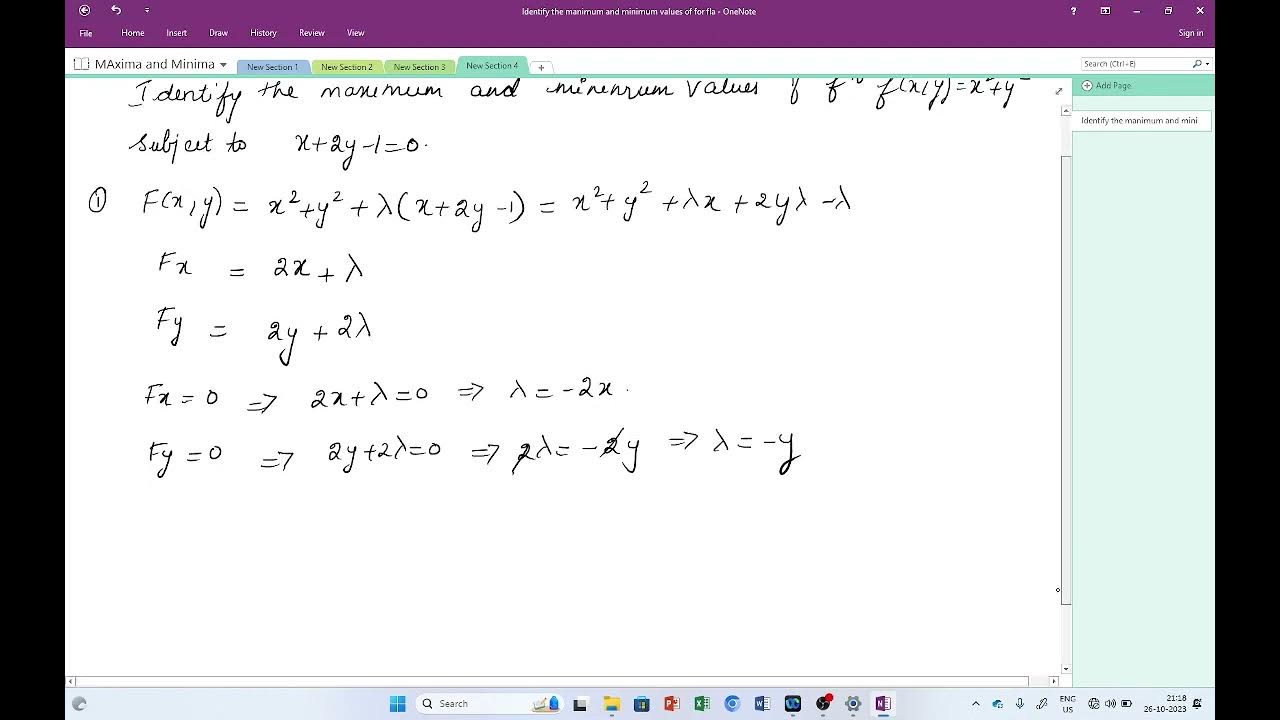 #2 Lagrange multipliers(Two variable) - YouTube
