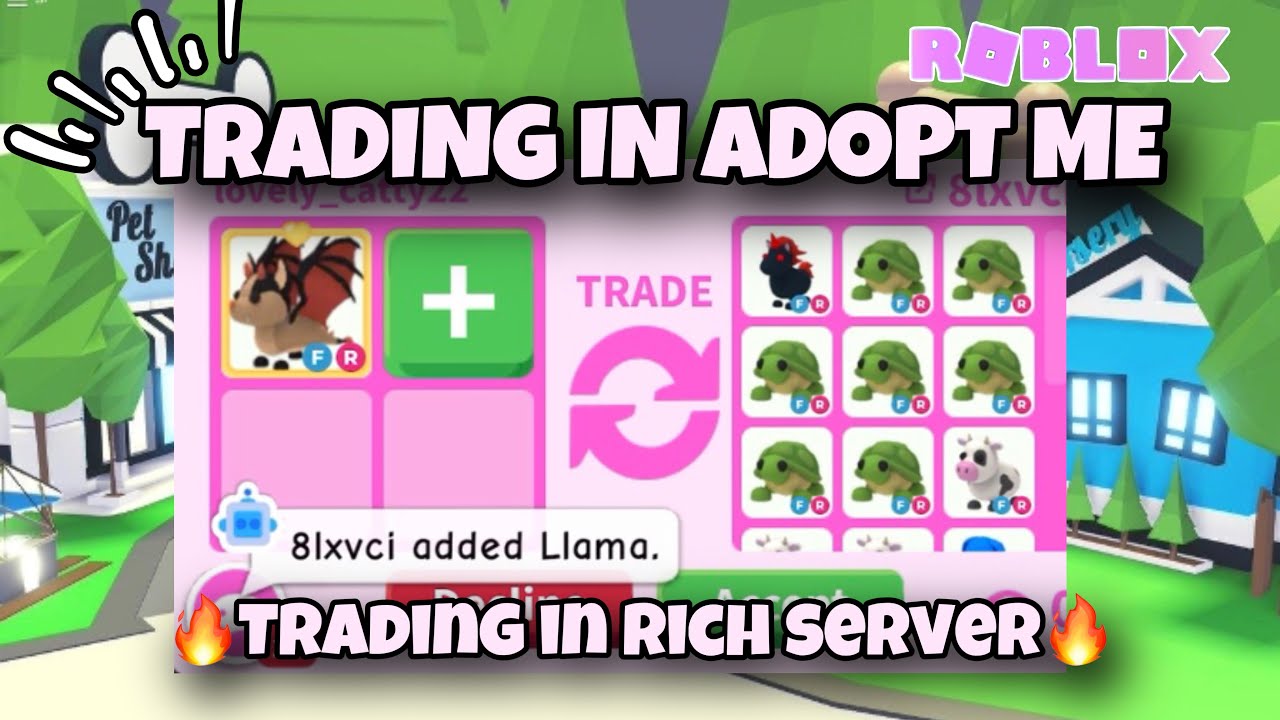 Trading in adopt me!! Rich trading server🔥For 4 minutes!! 2025 A LOT OF ...