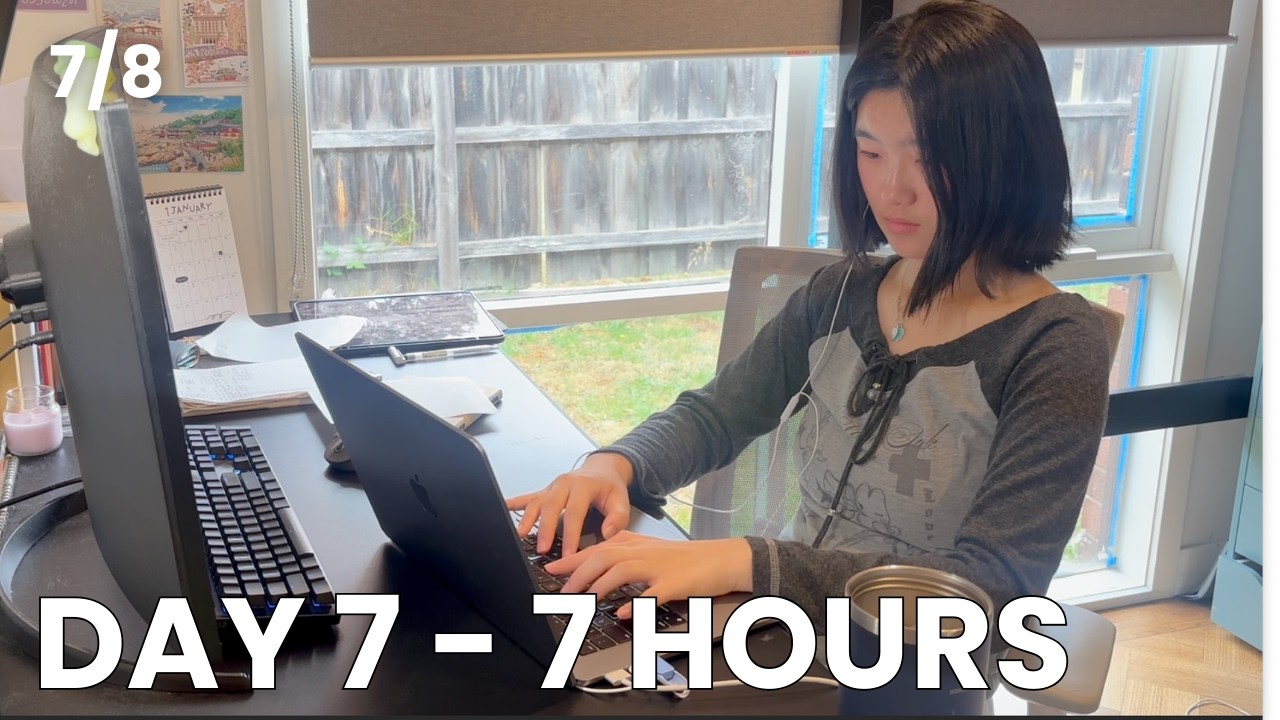 Day 7 | 8-Day Study Stamina Challenge 📚🔋 (7 Hours, real sound, 1h /10m ...