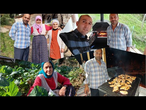 İnebolu da ikinci gün Şefika anne ile bahçede sohbet Kayınço dan mangal sefası