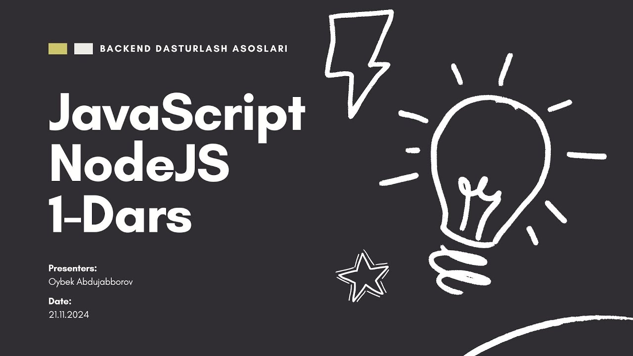 Backend Dasturlash Asoslari 1-Dars - YouTube