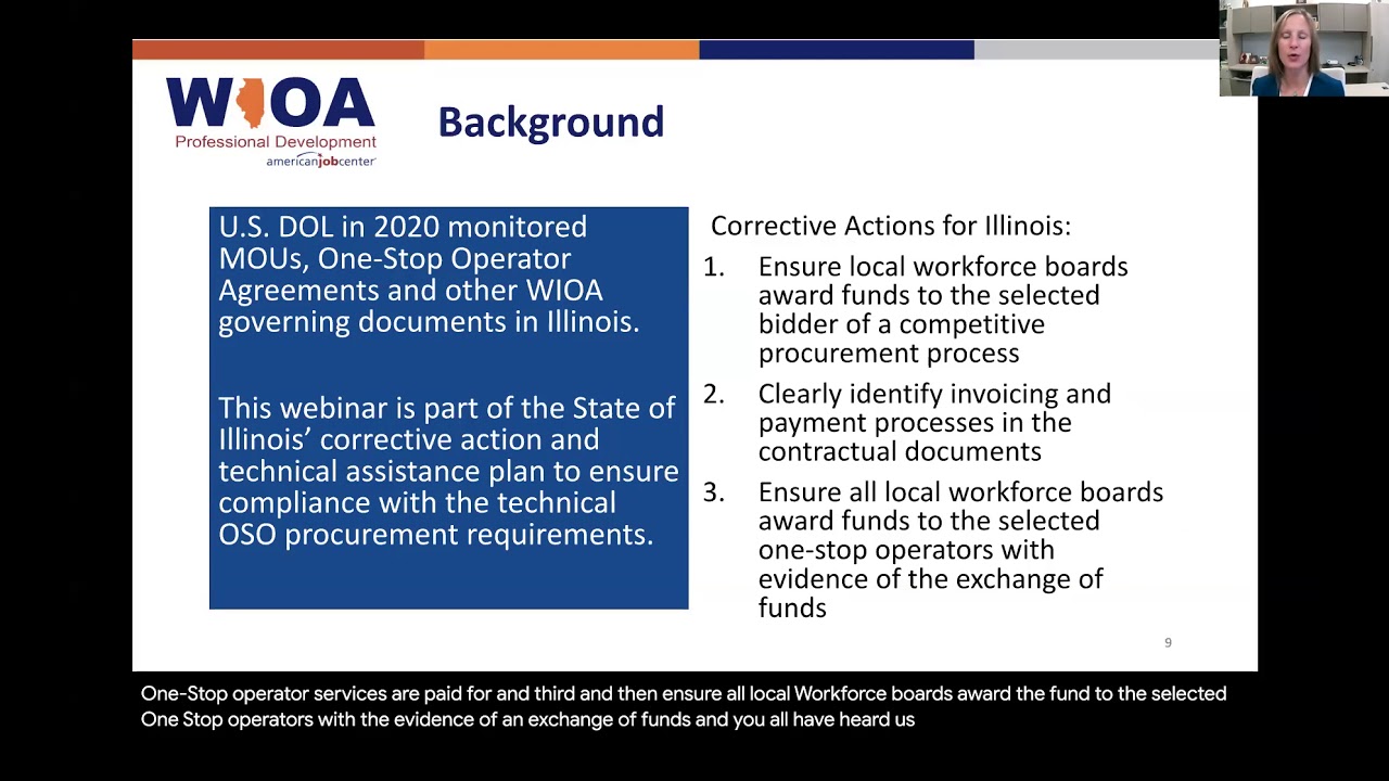 Information about the Requirements of One-Stop Operator Agreement ...