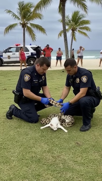 Python Attack Cat at Beach, Scary Moment! - YouTube