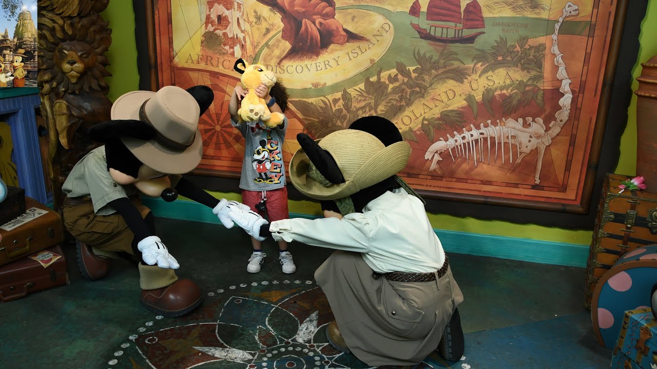 Mickey Mouse And Minnie Mouse With The Lion king Simba At Theme park ...
