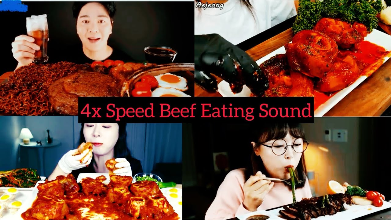 4x Speed Beef Eating Relaxing Sound | MUKBANG | ASMR 💕👌😙🥵 - YouTube